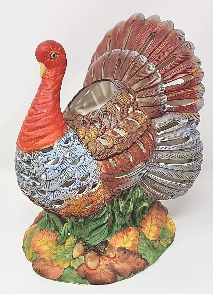 Ceramic Turkey Centerpiece Copperized Ceramic Turkey Completed