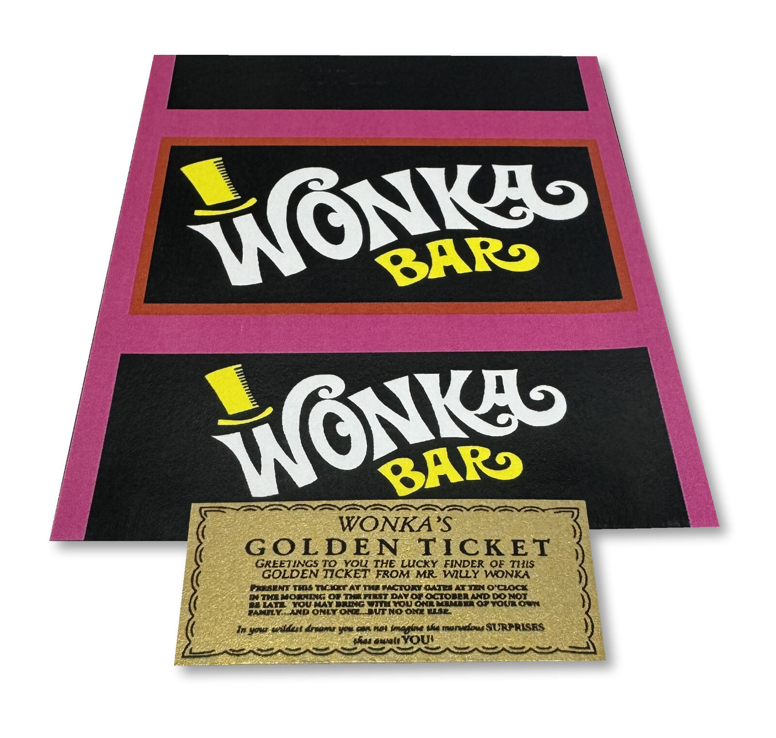 3 x Willy Wonka KITKAT Bar Wrappers + Golden Tickets - Pre cut ...