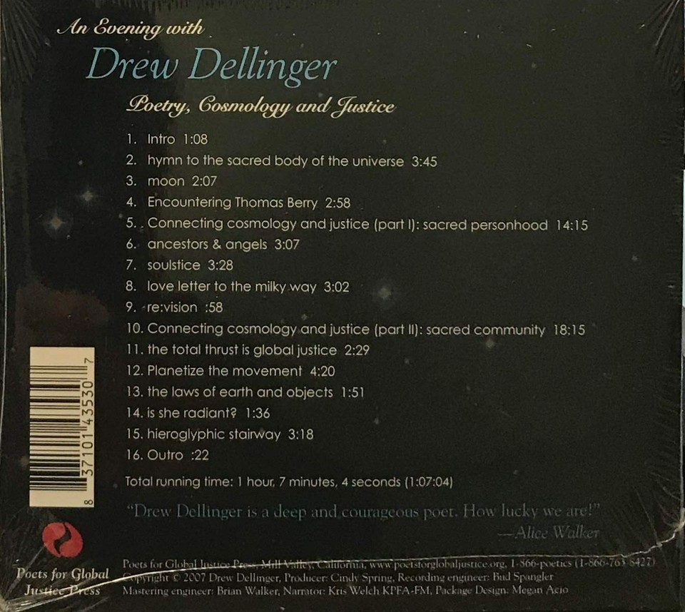 Drew Dellinger - An Evening with. Poetry, Cosmology and Justice - CD ...