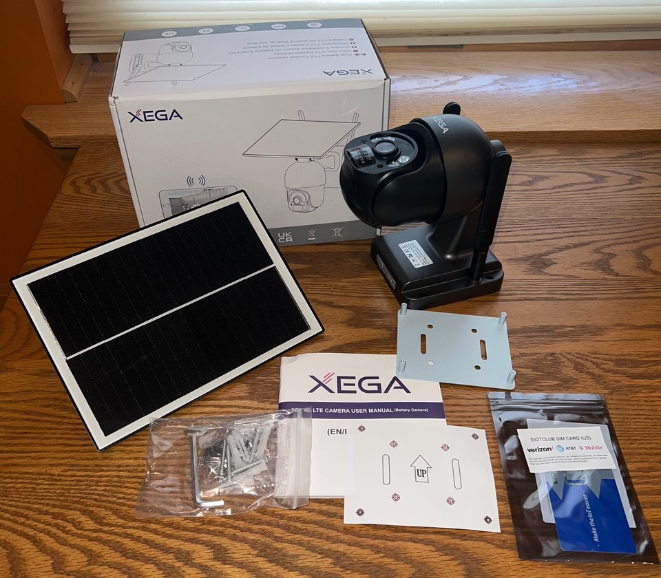 Xega 4G LTE Cellular Security Camera Outdoor Solar Camera, PTZ 360 ...