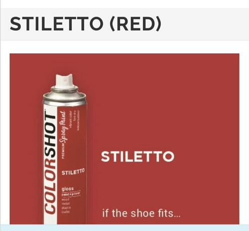 2 Cans ColorShot Premium Spray Paint - Stiletto Red - Gloss Finish 10 ...