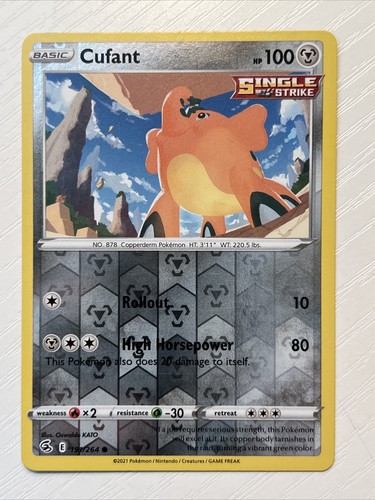Pokémon TCG Cufant Fusion Strike 191/264 Reverse Holo Common | eBay