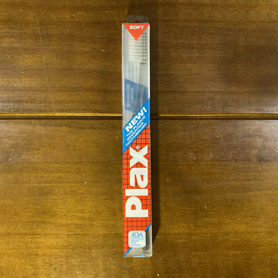New old Stock Vintage Plax Medium Toothbrush Clear Soft Sealed Pfizer ...