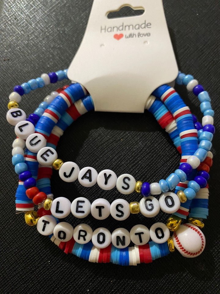 Toronto Blue Jays Women's 4-Piece Baseball Bracelet Set-Bsbl Charm ...