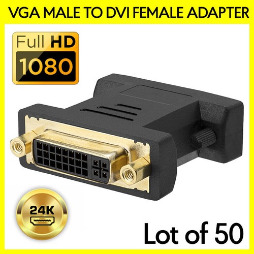 50PCS DVI-A Female to VGA Male Adapter Analog Connector Converter for ...
