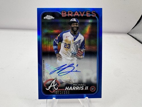 MICHAEL HARRIS II 2024 TOPPS CHROME AUTOGRAPH BLUE REFRACTOR AUTO /150 ...