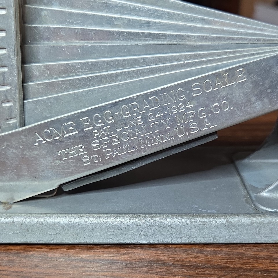 The Specialty Mfg Co Acme Egg Grading Scale Metal Silver Base Scale Arm ...
