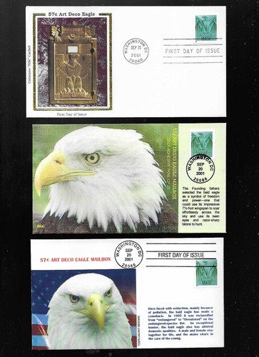US FDC FIRST DAY COVERS 57 CENTS ART DECO EAGLE 2001 LOT OF 9 | eBay