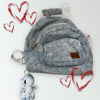 Mini Backpack Wild Fable Small Denim Satchel,with Charm See Pics | eBay