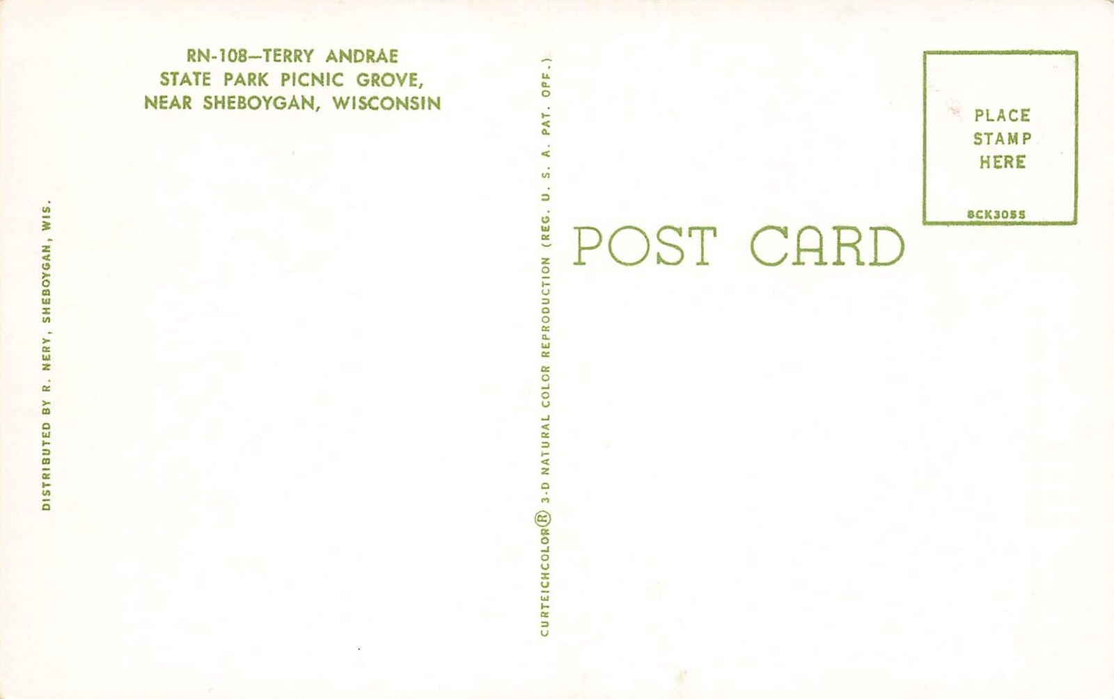 Postcard Terry Andrae State Park Picnic Grove, Near Sheboygan ...