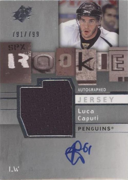 2009-10 SPx - Rookie Autographed Jersey Luca Caputi #159 /799 (AU, MEM ...