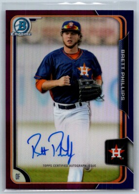 Brett Phillips 2015 Bowman Chrome Purple Refractor Autograph Auto 226/ ...