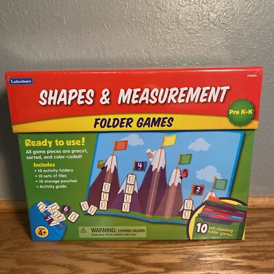 Lakeshore Shapes & Measurements Folder 10 Games HH464 Learning BRAND ...