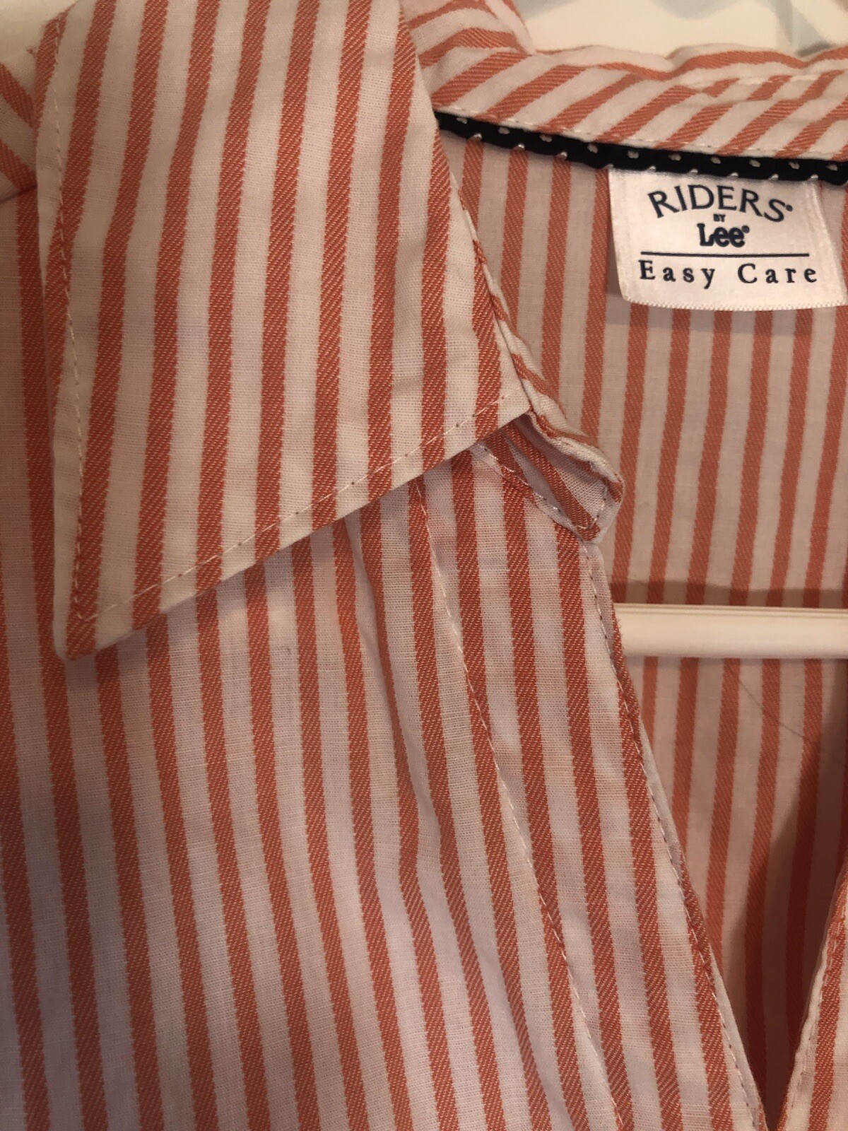 Lee Riders Shirt Women M Stripe Easy Care Hidden Button Placket 3/4 ...