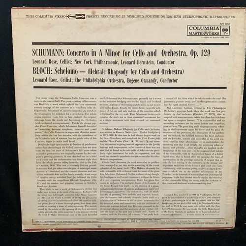 LEONARD ROSE cello - SCHUMANN Concerto & BLOCH Schelomo - COLUMBIA 6EYE ...