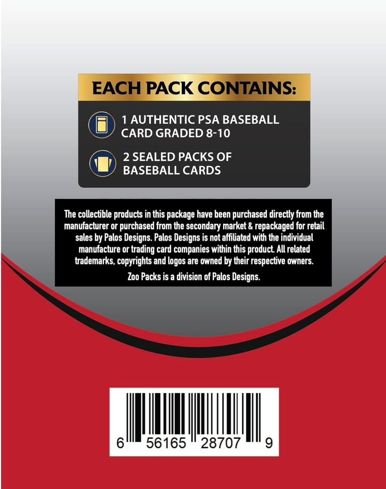 Zoo Packs MLB Baseball PSA Graded Card Mystery Power Pack - Amazon ...