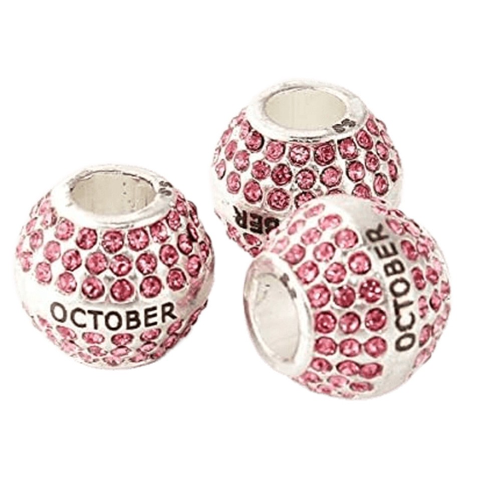 Birthstone Charms for Bracelets Spacer Bead With Month Engraved on ...