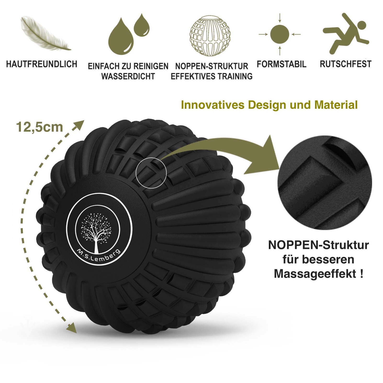 Premium Faszienball Set - Faszien Ball Massage Massageball Faszienkugel ...