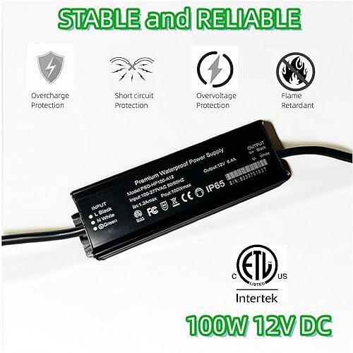 LED Driver 100W 12V LED Transformer Adapter AC 100-277V to DC 12V Low ...