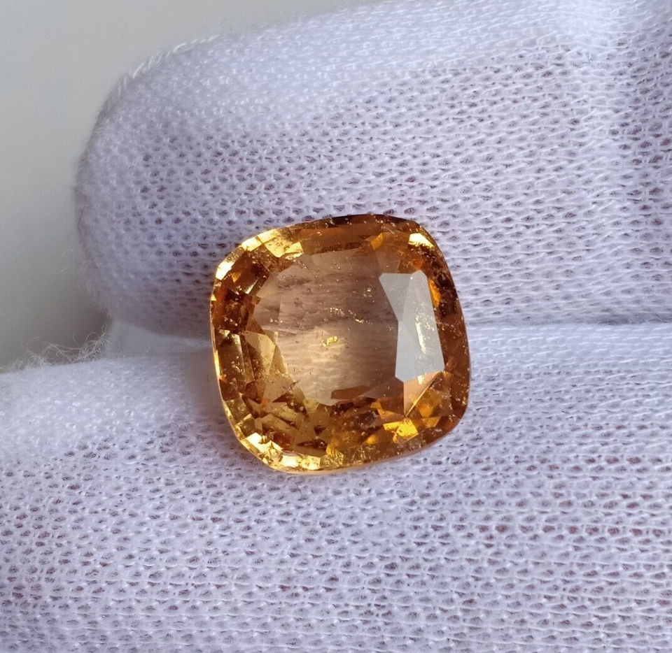AAA+++ Rare Hessonite Cushion Shape 8.78 Cts Yellow Gold Color Gem | eBay