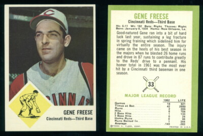 (68002) 1963 Fleer 33 Gene Freese Reds-NM | eBay