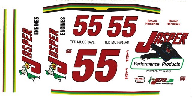 #55 TED MUSGRAVE Jasper Engines 1/24th Scale Nascar Waterslide Decals ...