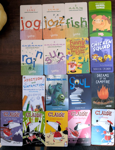 Yoto Cards Lot of 17, Claude, Chicken Squad, Letters & Sounds and more ...