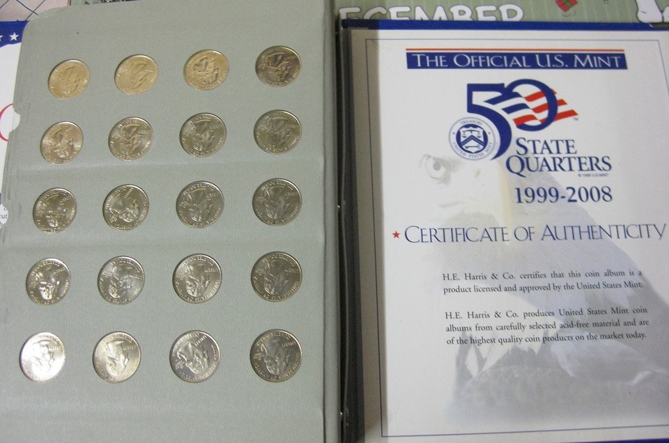 Complete 1999-2008 P&D Uncirculated State Quarters Set In Album 100 ...