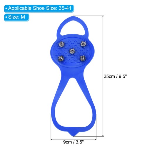 2Pairs 9.8" Non-Slip Gripper Spikes Claw Ice Cleats with 5 Tooth Nails ...