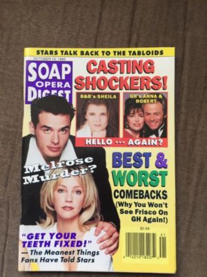 Soap Opera Digest Magazine October 10, 1995 Melrose Murder Cover/Darren ...
