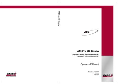CASE IH AFS PRO 600 DISPLAY SOFTWARE V25 OPERATOR`S MANUAL | eBay