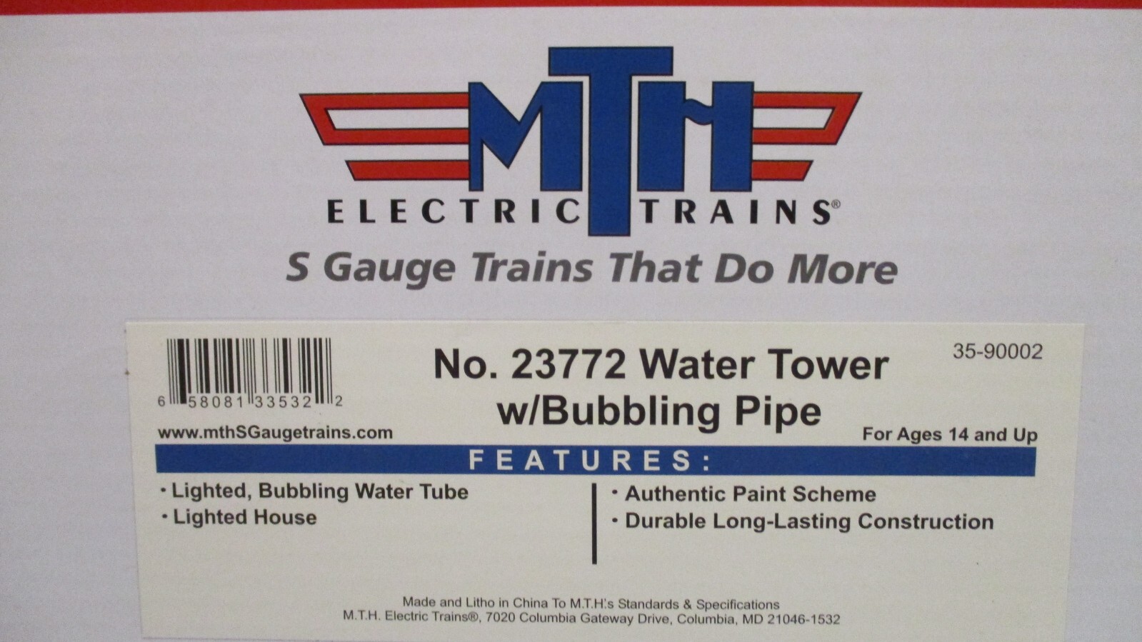 MTH 35-90002 American Flyer 23772 Style Water Tower w/ Bubble Tube wks ...
