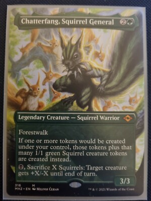 Chatterfang, Squirrel General BORDERLESS NM MH2 MTG MODERN HORIZONS 2 ...