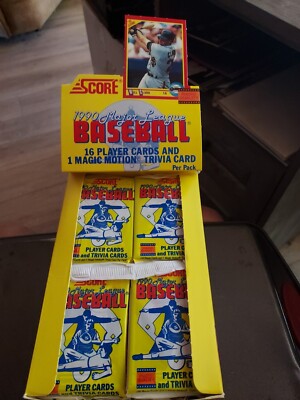 1990 SCORE BASEBALL BOX 36 PACKS 16 CARDS PER PACK BRAND NEW PACKS IN ...