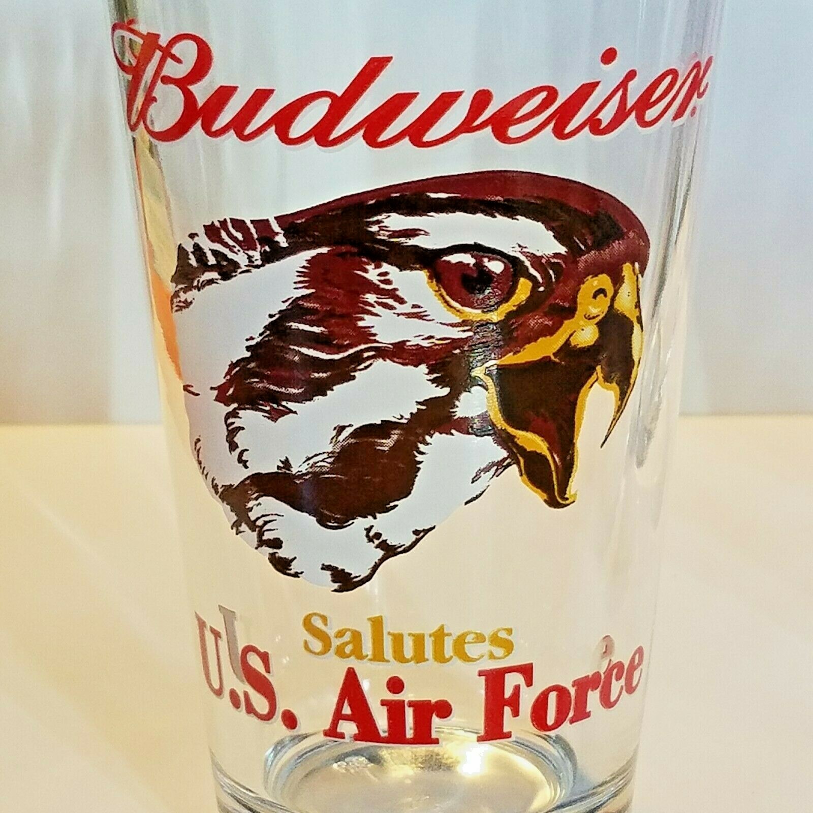 Budweiser Salutes U.S Air Force Beer Bar Pub Pounder Glass 16 oz NOS | eBay