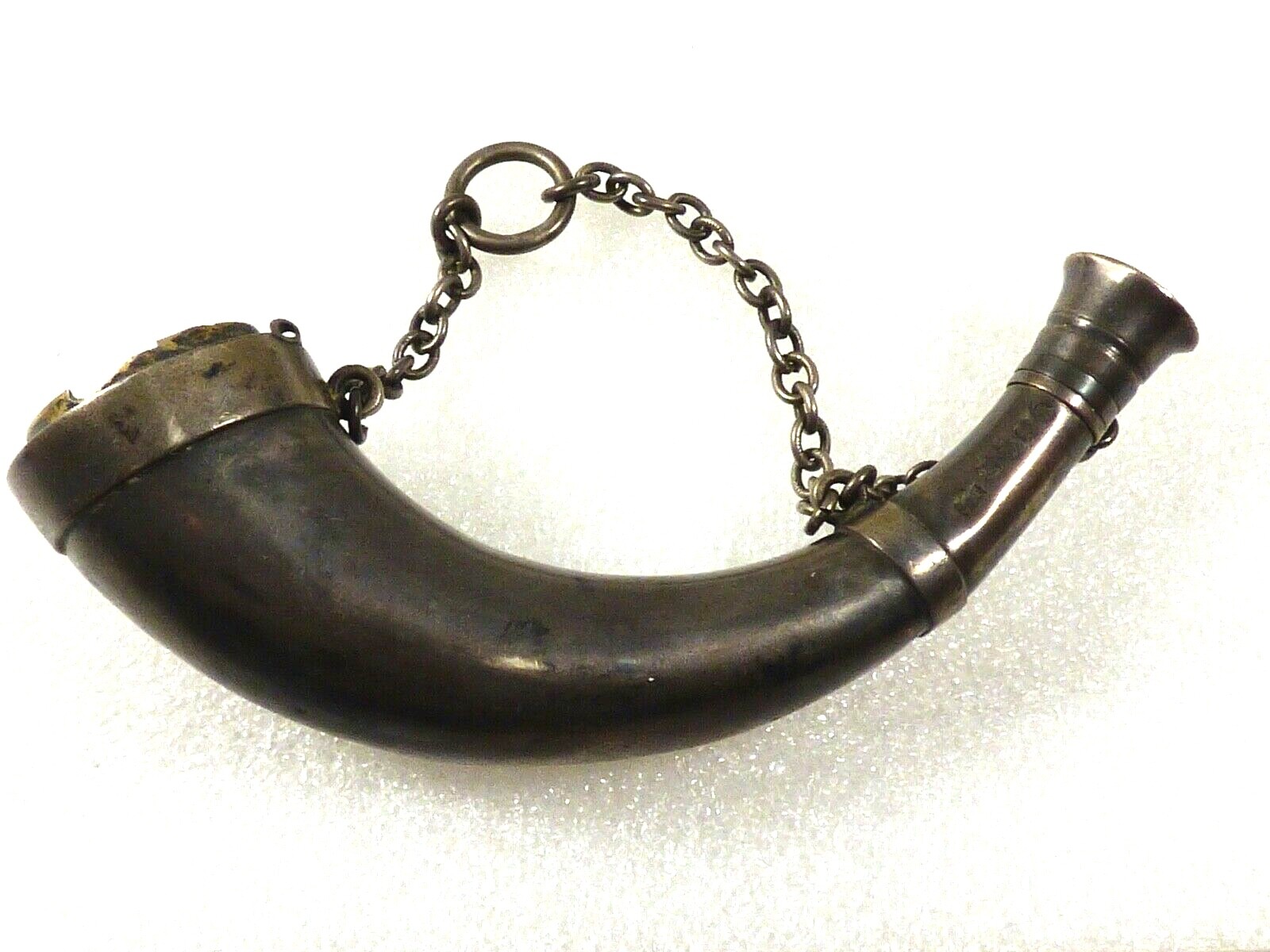 Antique ca 1800's Bugle Horn Flask Bottle Silver Lion Passat Hallmarks ...