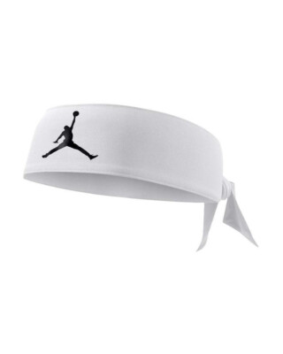 Jordan Jumpman Dri FIT Head Tie Flags Adjustable White Black Headband ...