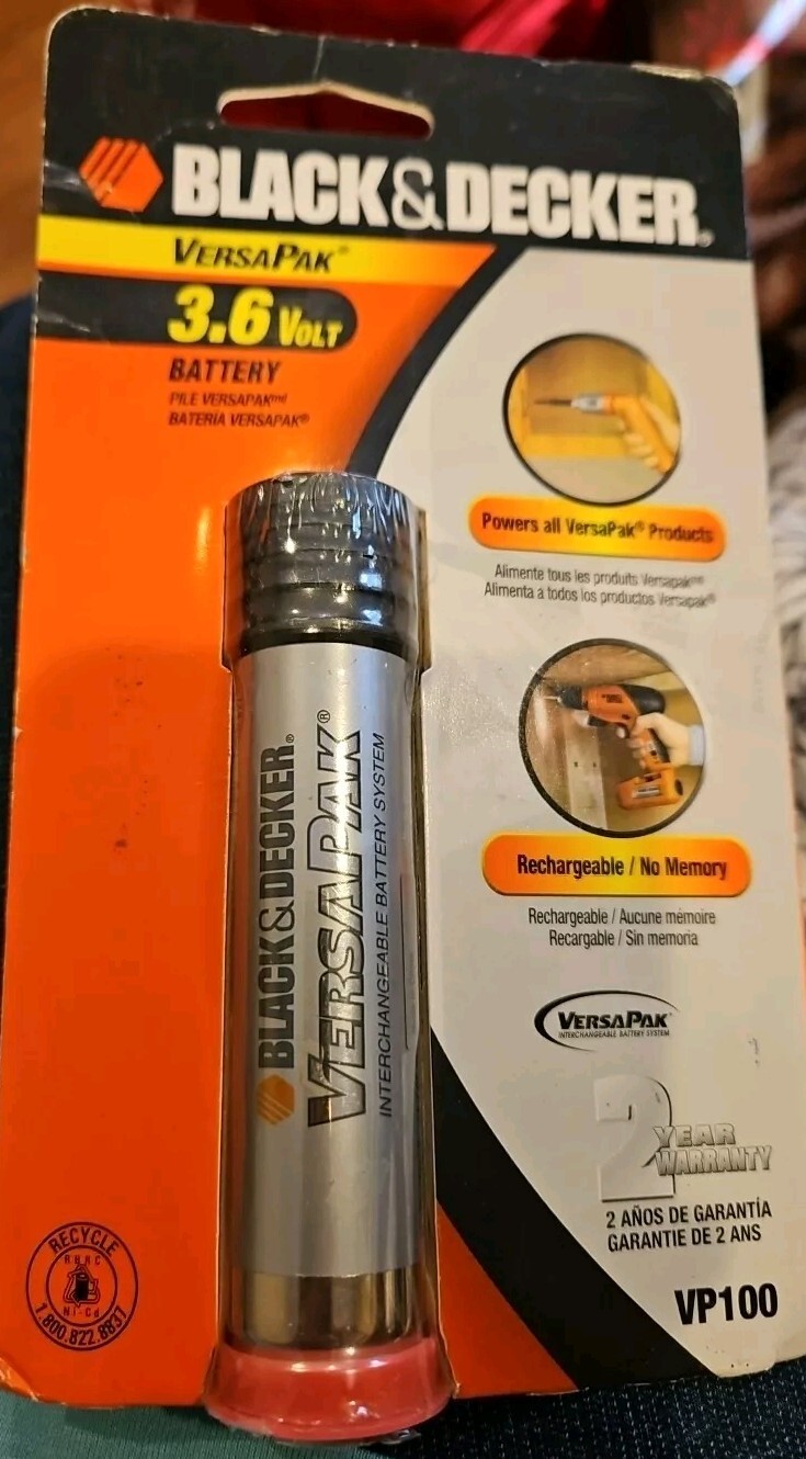 Geniune Black and Decker VersaPak 3.6 volt Rechargable Batteries VP100 ...
