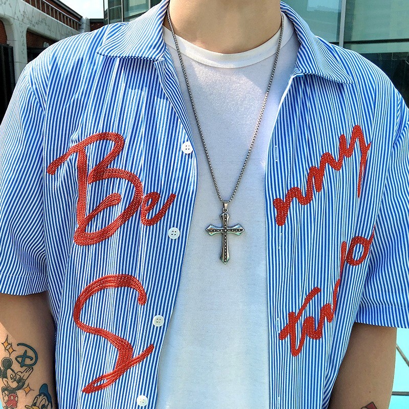 Mens Women Chain Necklace Black Cross Stainless Steel Pendant Crucifix ...