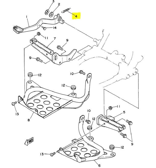 New OEM Yamaha Banshee Rear Brake Pedal Spring 90506-20380-00 Blaster ...