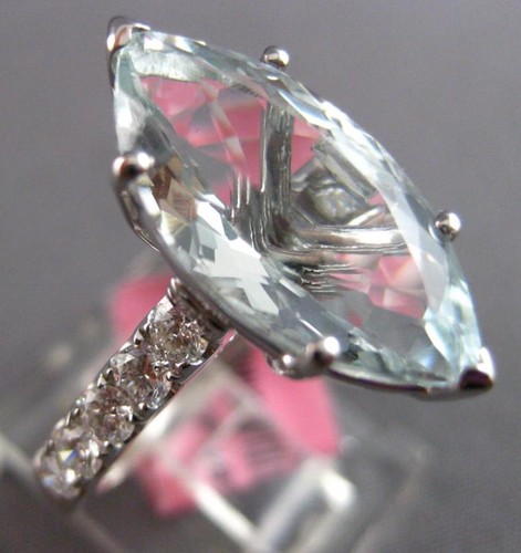 EXTRA LARGE 5.66CT DIAMOND & AAA AQUAMARINE 18KT WHITE GOLD 3D ...