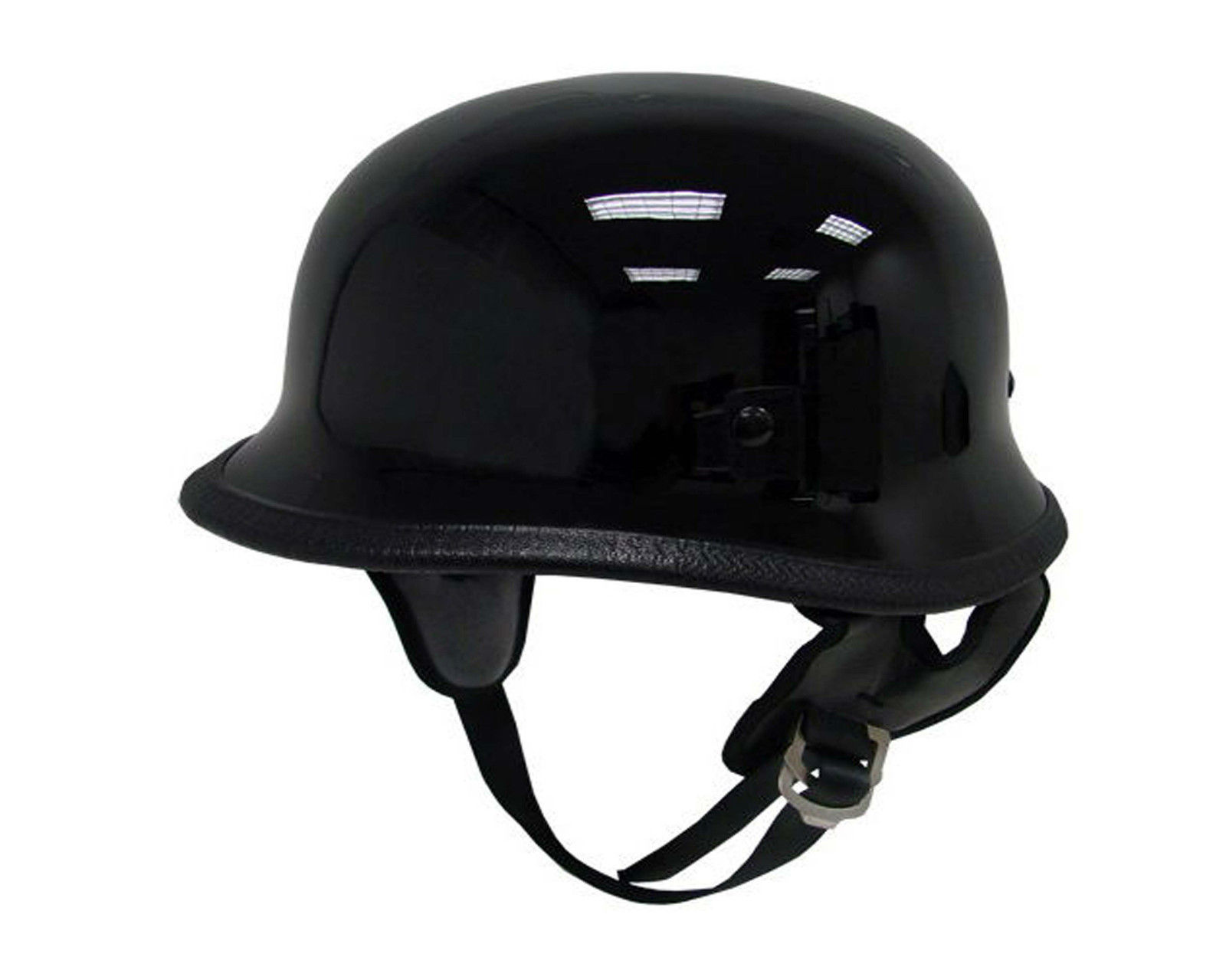 German style skull cap helmet open face Matt black Gloss Carbon 5 tick ...