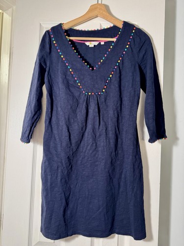 Boden Charlie Pom Pom Jersey Tunic Dress Navy Sz 4P Spring House ...