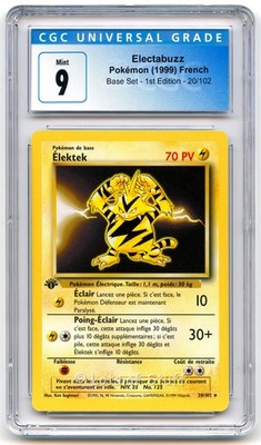 CGC 9 MINT French Electabuzz / Elektek Base 1st Edition 1999 Pokemon 20 ...