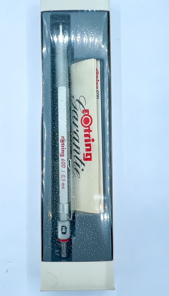 NOS Rotring 600 First ver. Spring Mechanical Pencil 0.5mm Silver W Box ...