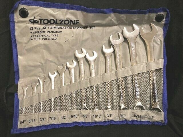 Toolzone AF Spanner Set Combination 12 Piece SP126 Imperial Spanners ...