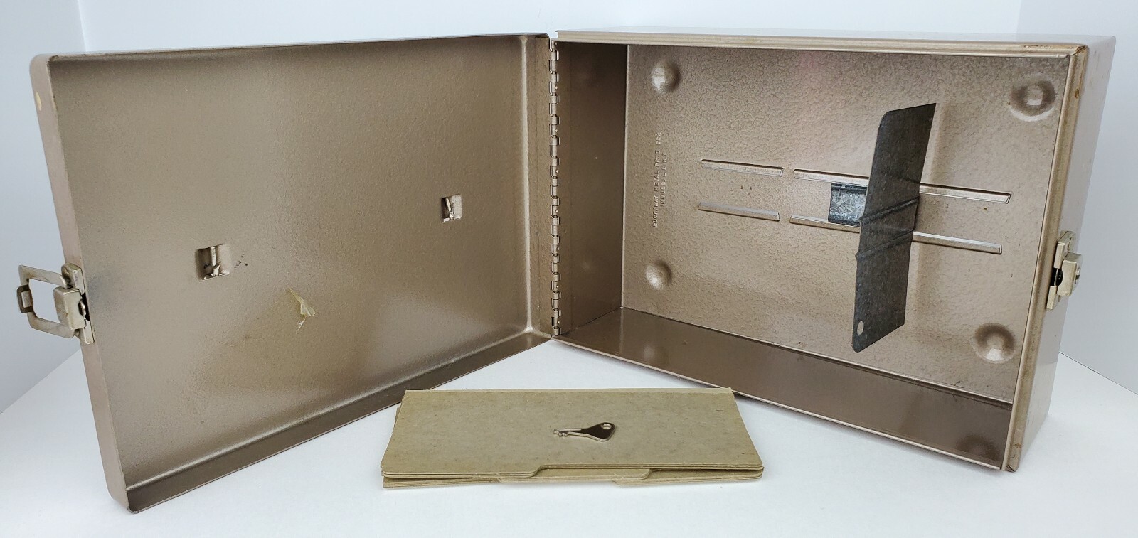 Vintage Rockaway Metal Strongbox Deed Document Cash Safe Lock Box With ...
