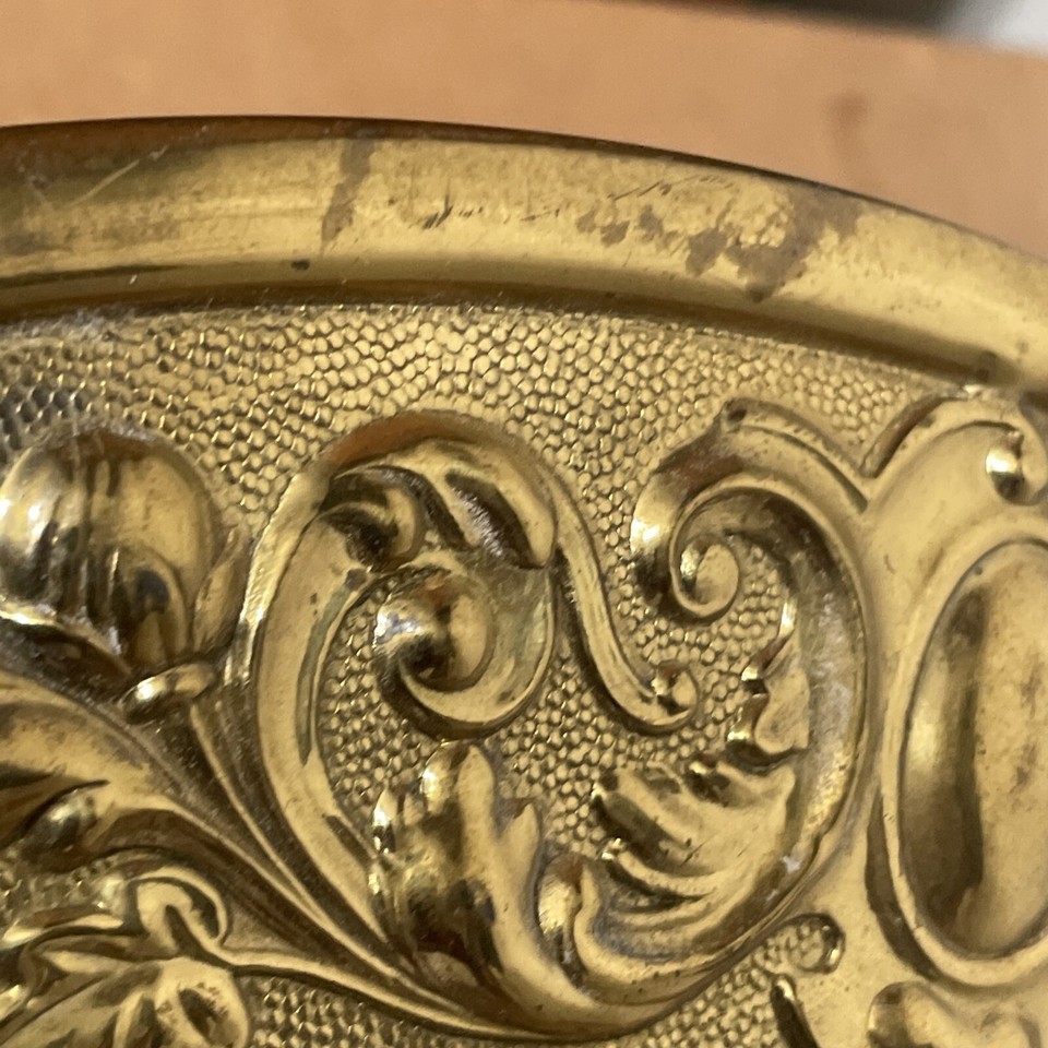 Rare Antique Ansonia Hanging Wall Clock Round Brass Shield God of North ...