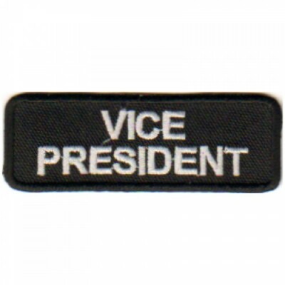 Motorcycle Biker Vest Jacket Patch - Black Vice President 3x1" Patch ...