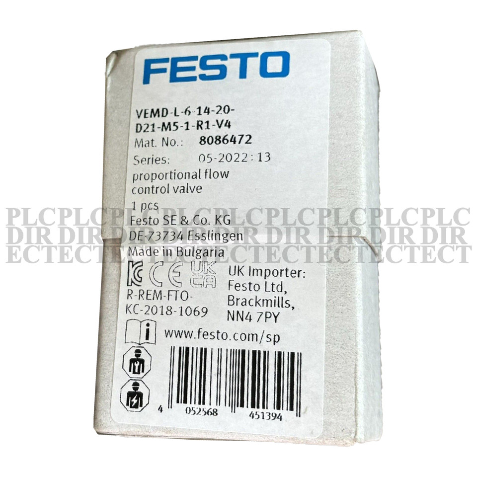 New FESTO VEMD-L-6-14-20-D21-M5-1-R1-V4/8086472 Solenoid Valve | eBay